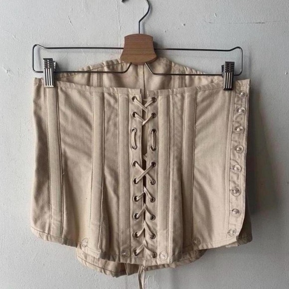 Intimates & Sleepwear | Vintage Cream Lace Up Under Bust Corset | Poshmark